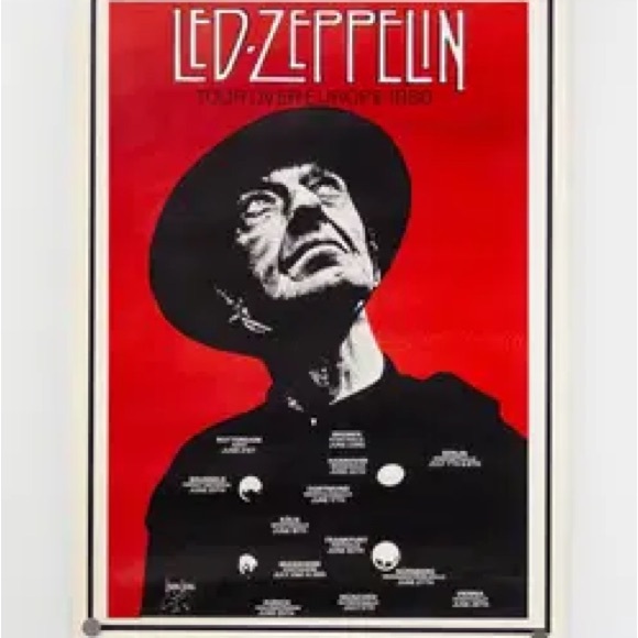 Art | Led Zepplin 198 Tour Over Europe Concert Poster | Poshmark